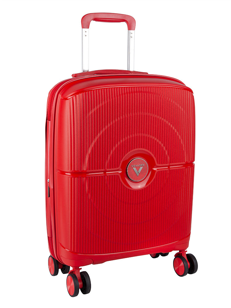 Voyager Aeon 4 Wheel Carry On Trolley Red – Saleys Travel Goods