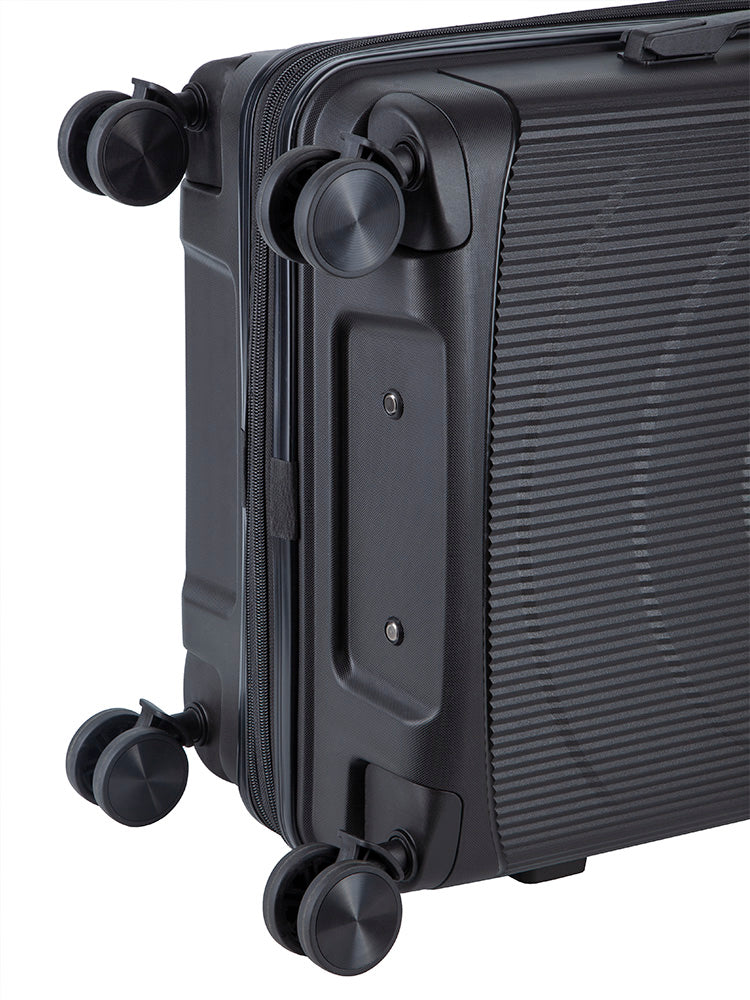 Voyager Aeon Medium 4 Wheel Trolley Case Black – Saleys Travel Goods